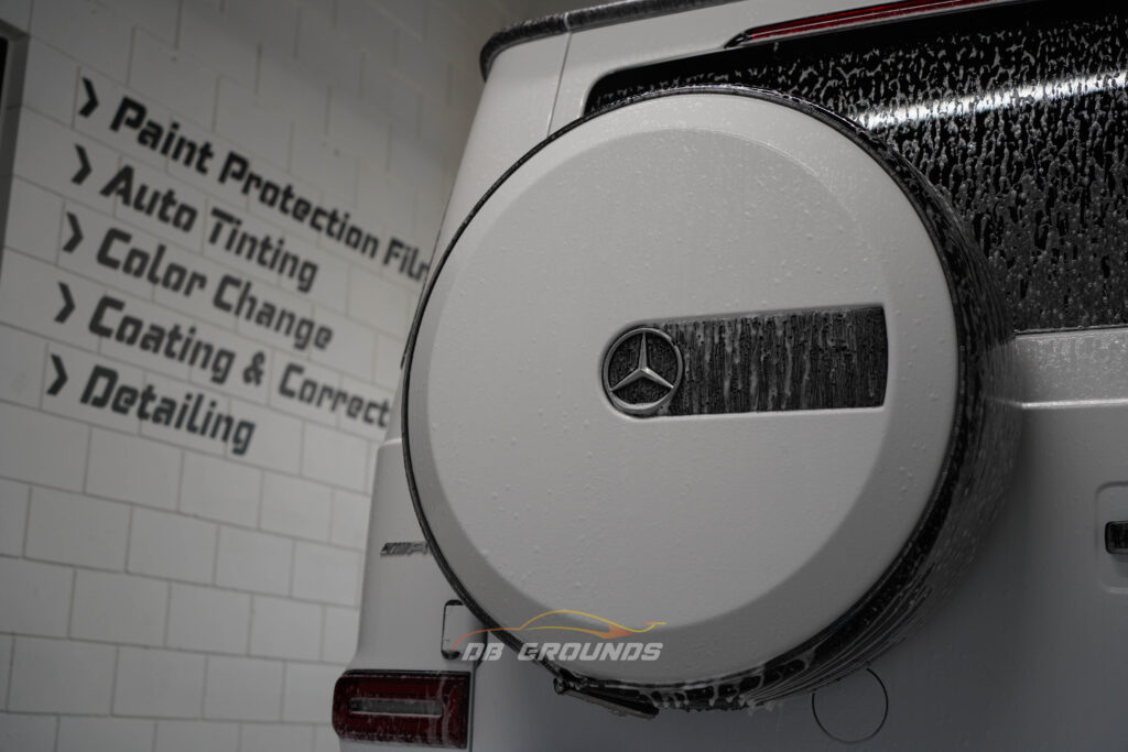 Mercedes G63 in a BABY BLUE color wrap - DB Grounds