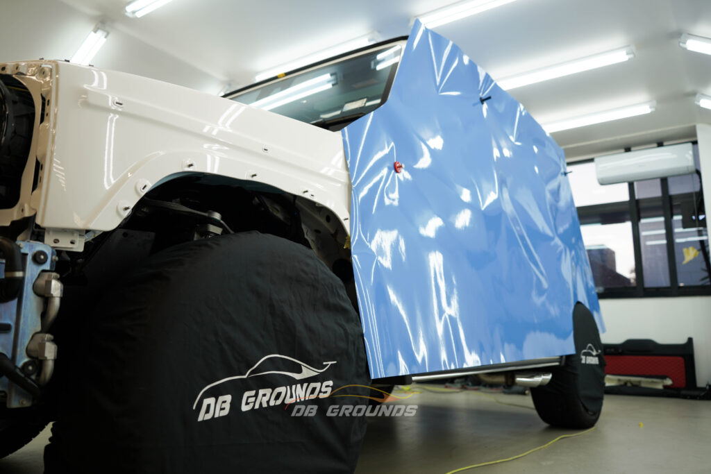 Mercedes G63 in a BABY BLUE color wrap - DB Grounds