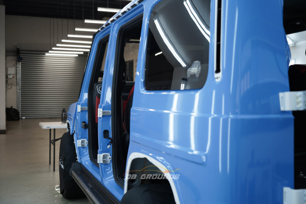 Mercedes G63 in a BABY BLUE color wrap - DB Grounds