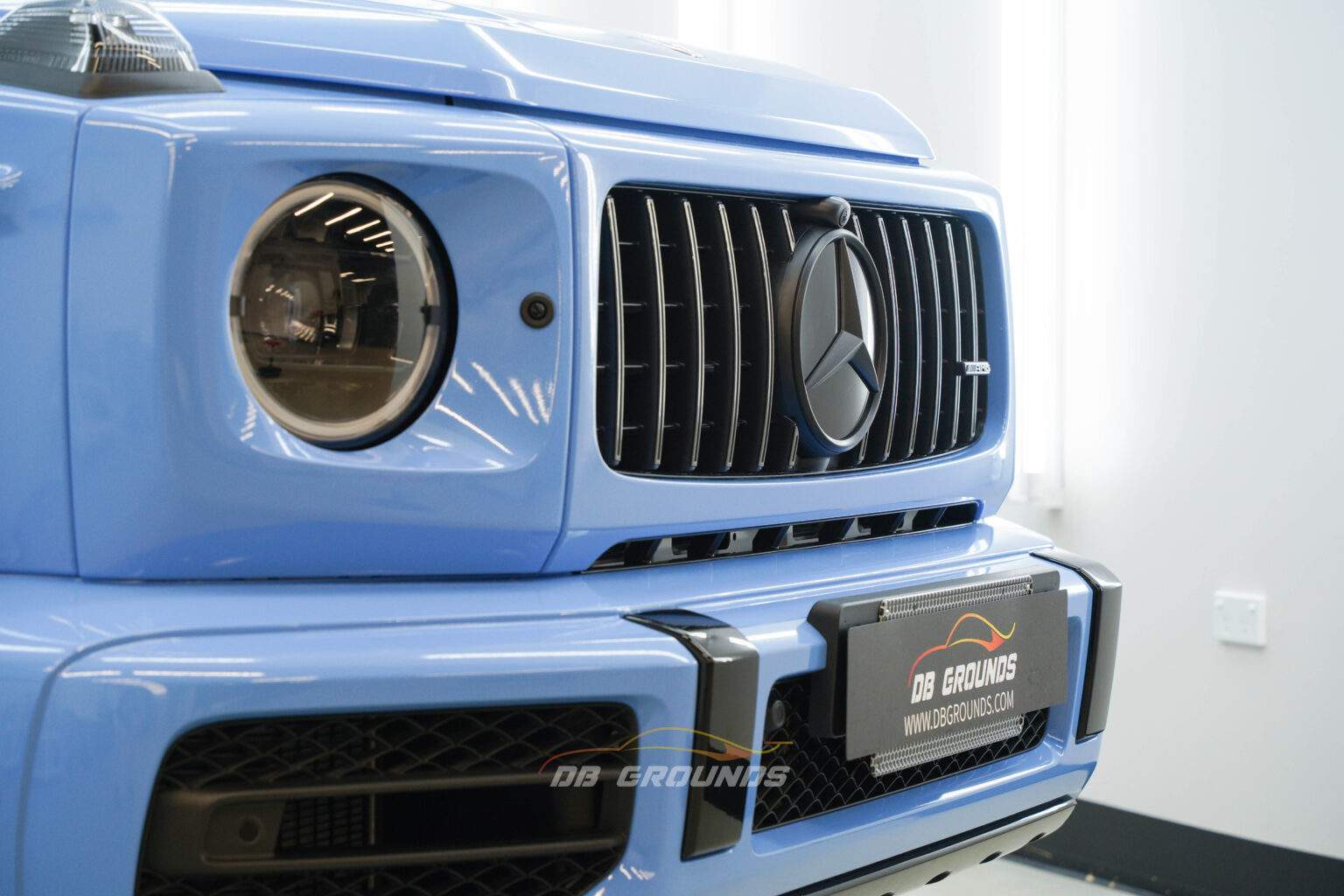 Mercedes G63 in a BABY BLUE color wrap - DB Grounds
